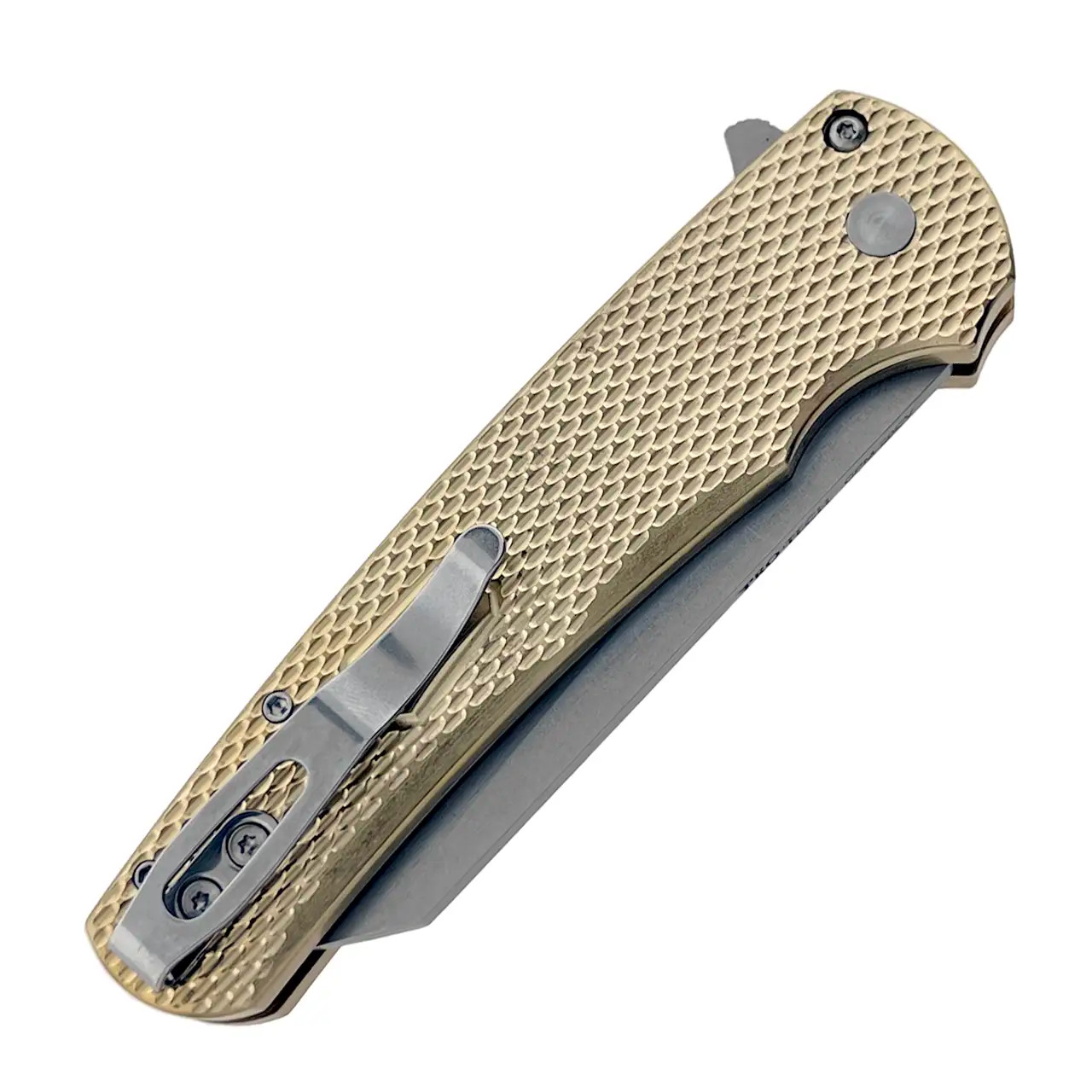 Pro-Tech Malibu Button Lock Flipper Reverse Tanto Textured Bronze AL ...