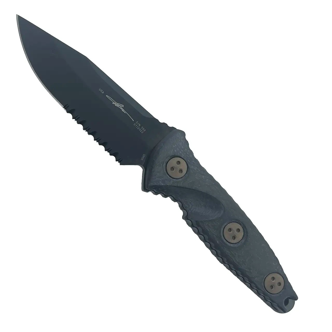 Microtech Socom Alpha Mini Se Carbon Fiber Handle Dlc Serrated Blade