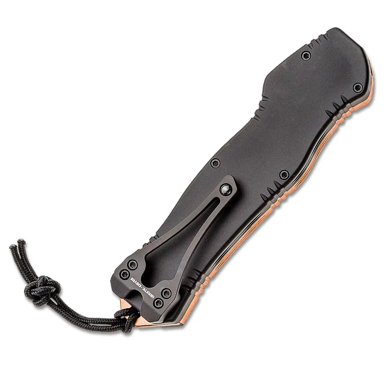 Heretic Knives Hydra Otf Auto Se Copper Handle Two Tone Black Blade