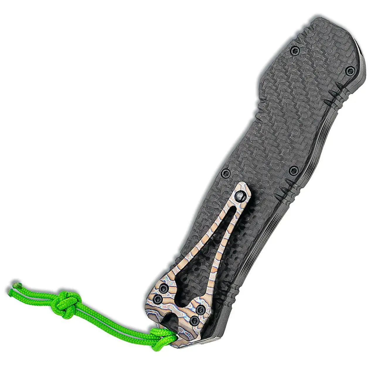 Heretic Knives Hydra Otf Auto Te Carbon Fiber Handle Two Tone Dlc