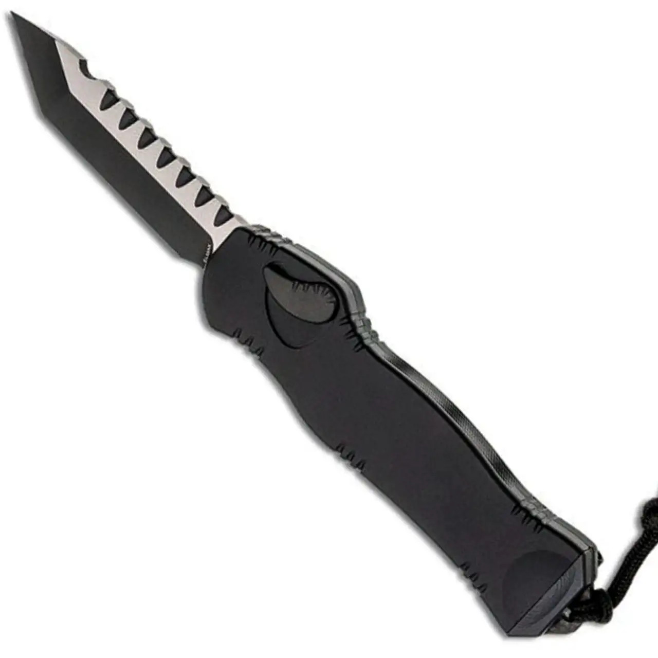 Heretic Knives Hydra Otf Auto Te Tactical Black Handle Two Tone Dlc