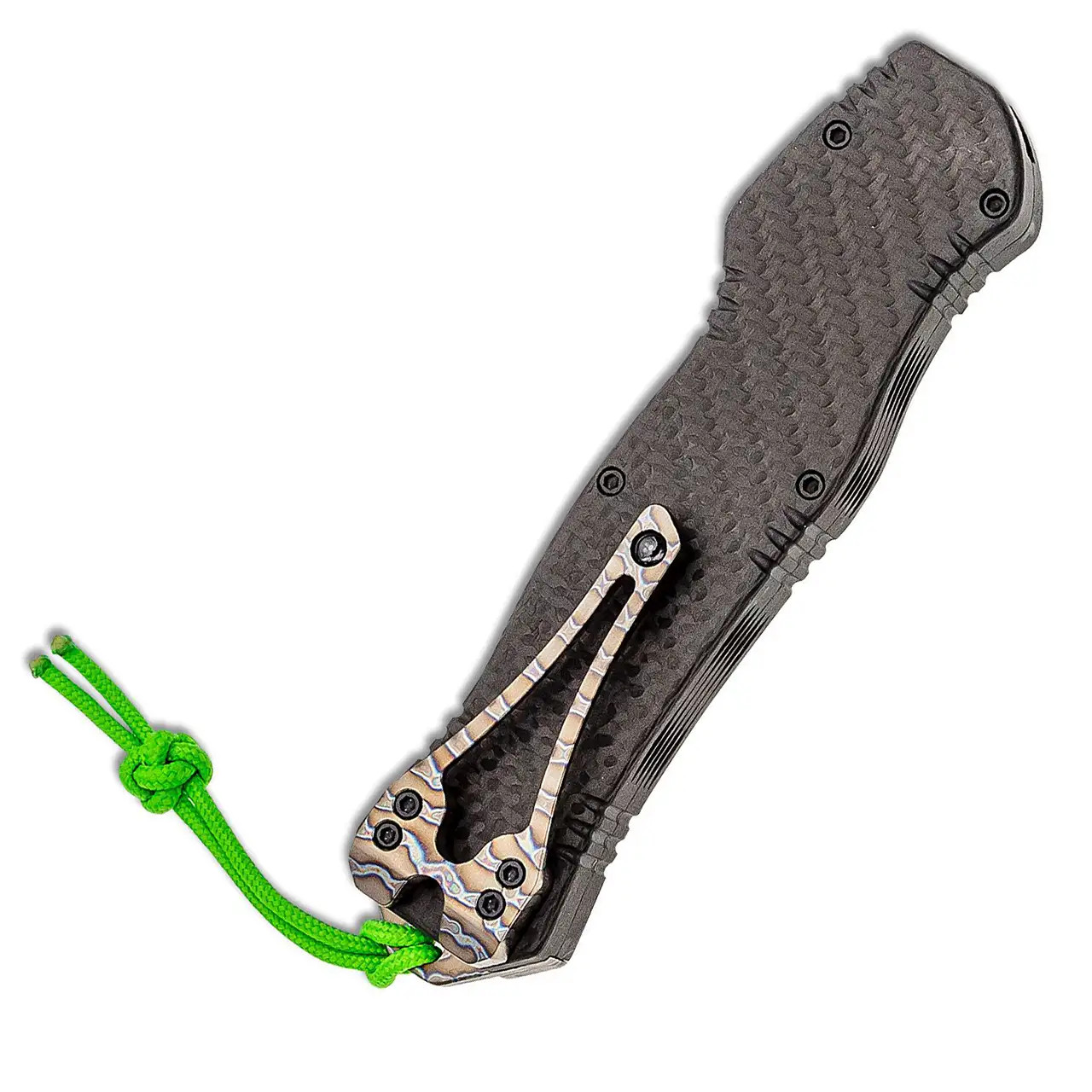 Heretic Knives Hydra Otf Auto Se Carbon Fiber Handle Two Tone Dlc