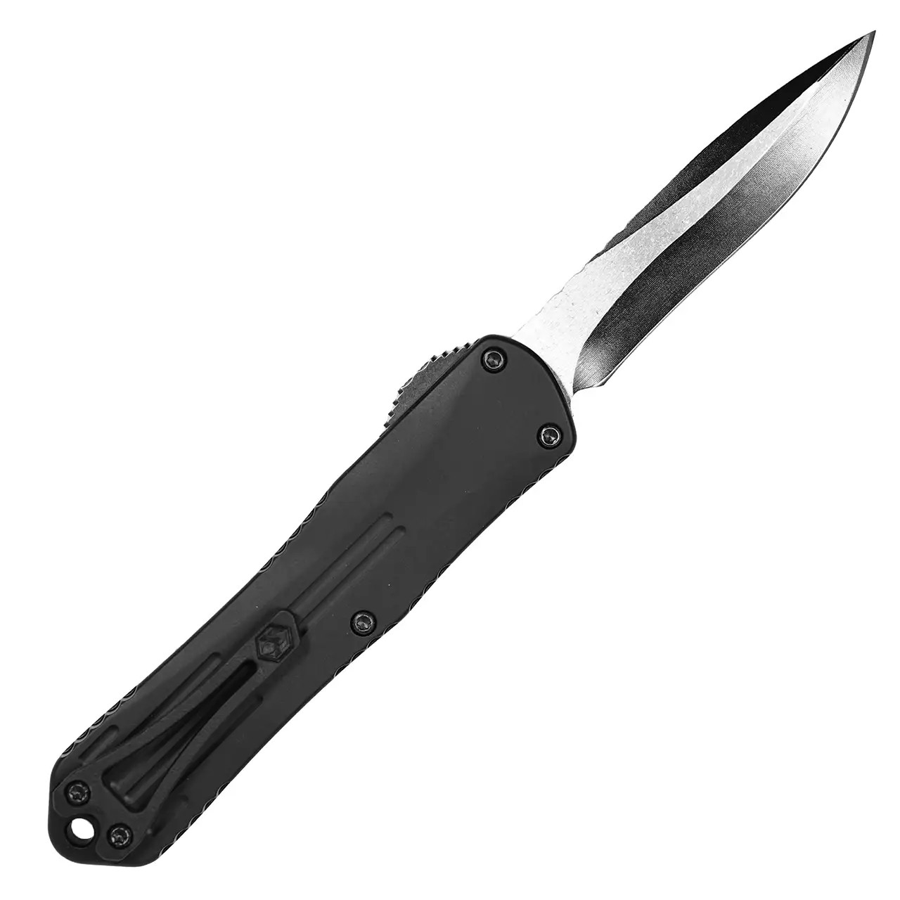 Heretic Knives Manticore E Recurve Black Handle Battleworn Black Blade