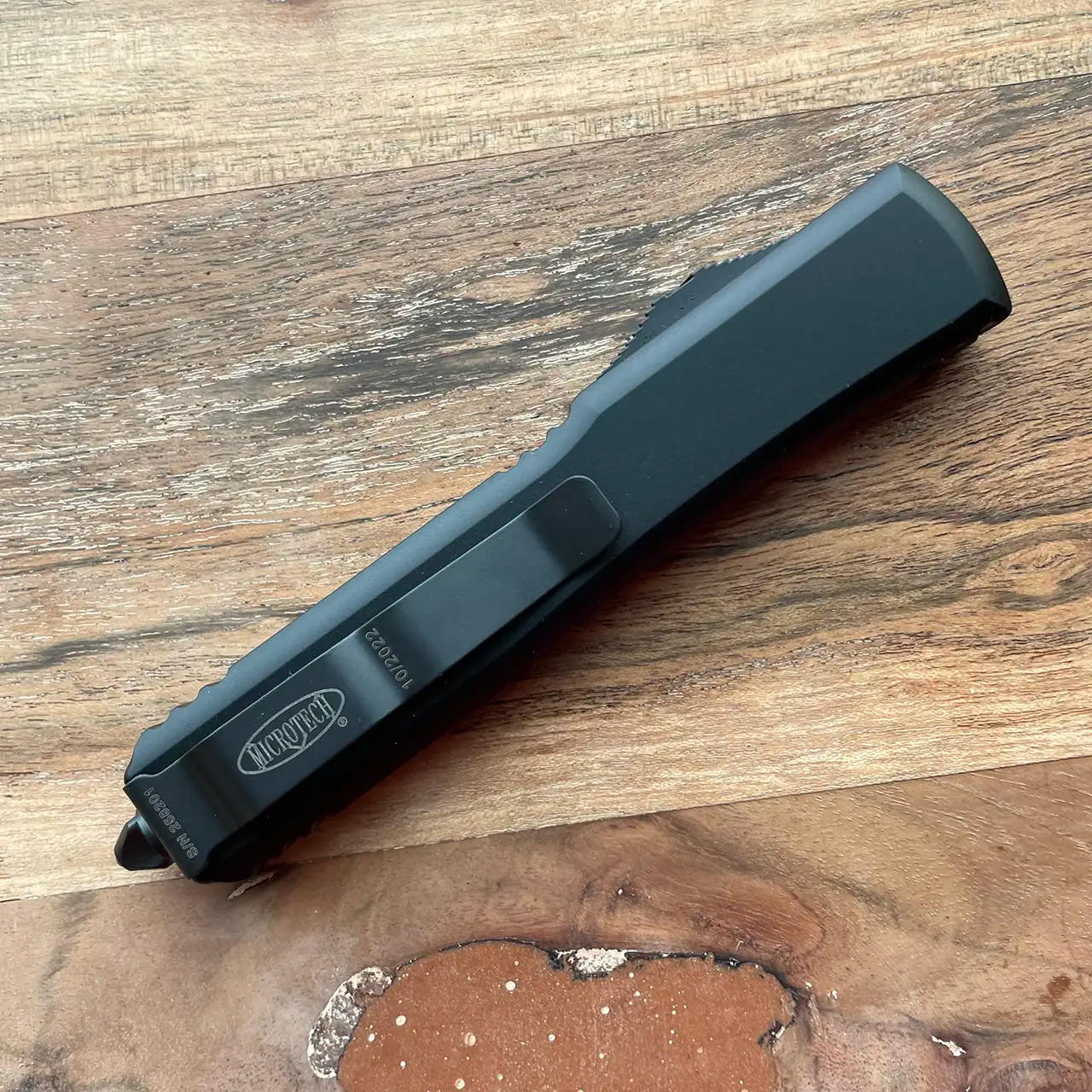 Microtech Ultratech Spartan Tactical Black Double Full Serrated 223-D3T ...