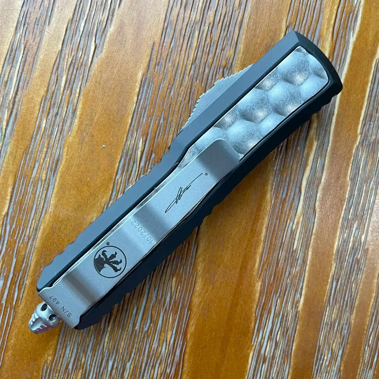 Microtech Daytona D/E Bubble Inlay Black Handle Stonewash Standard ...