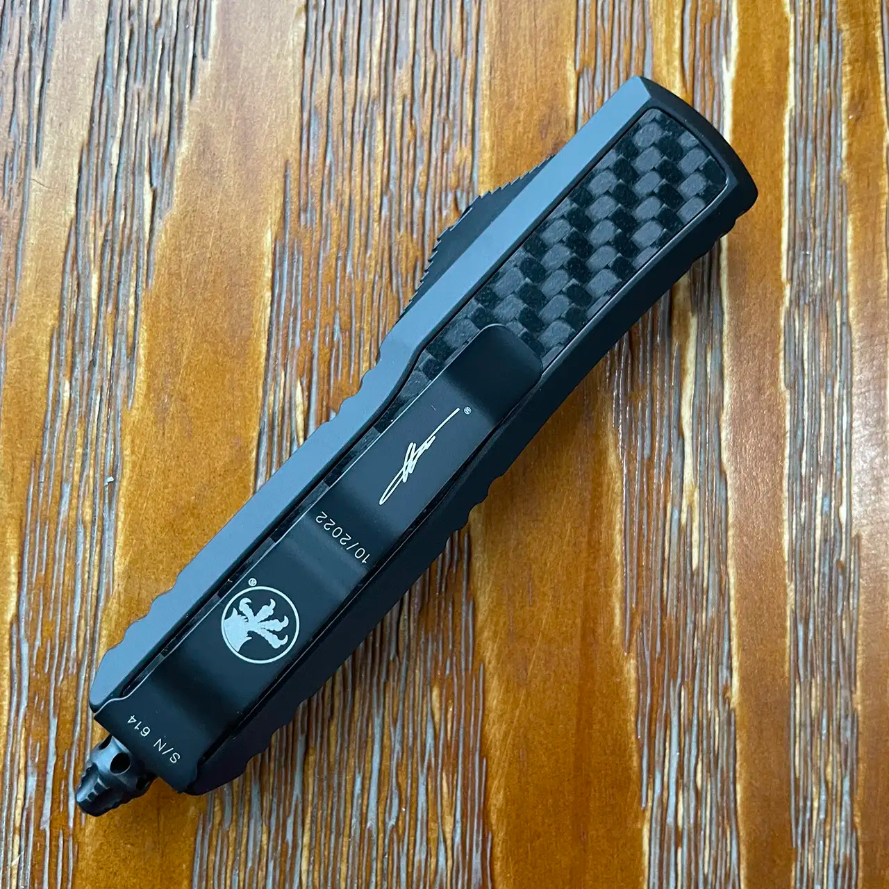 Microtech Daytona D/E Carbon Fiber Inlay Black Handle Tactical Standard ...
