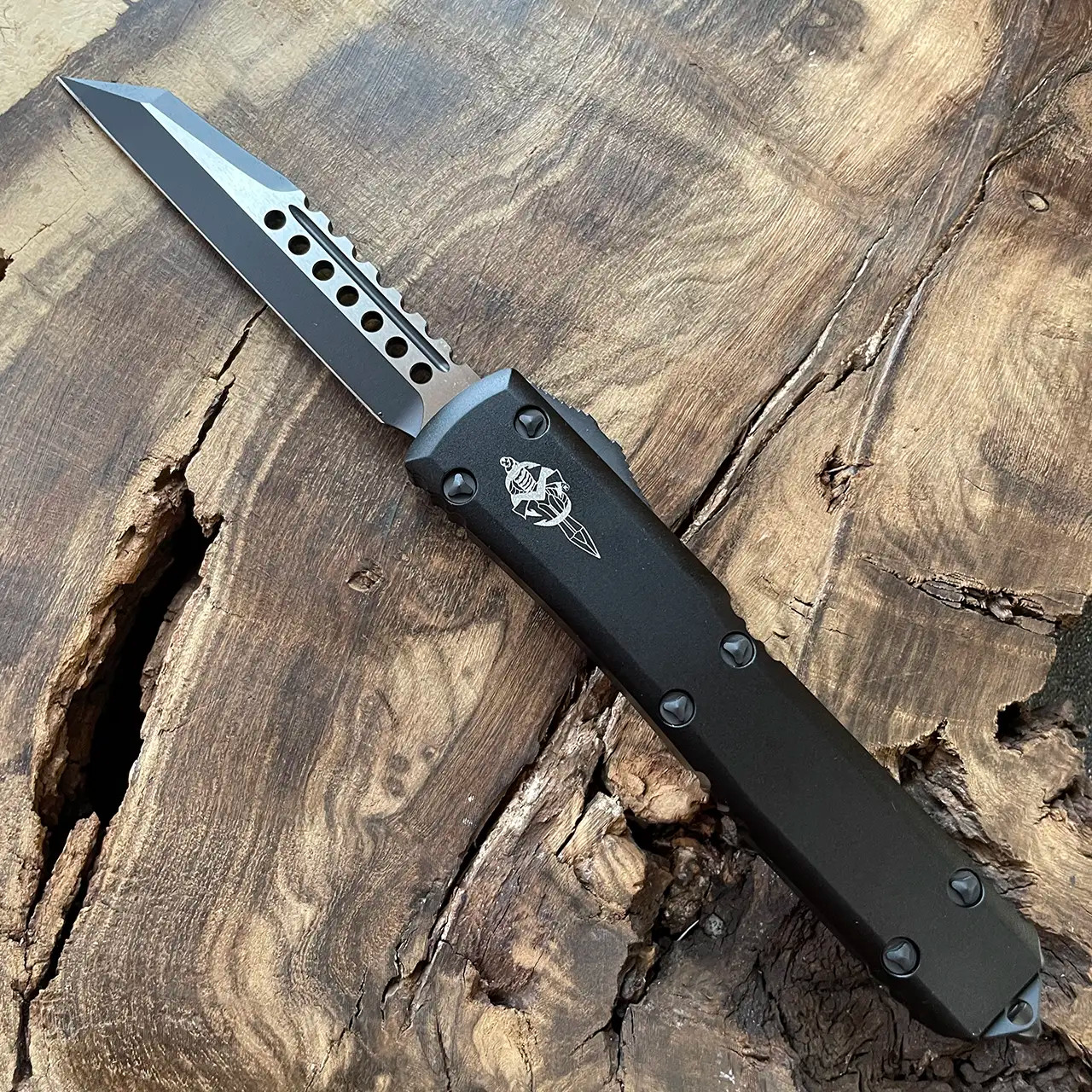 Microtech Ultratech Warhound Black Handle Black Standard Blade ...