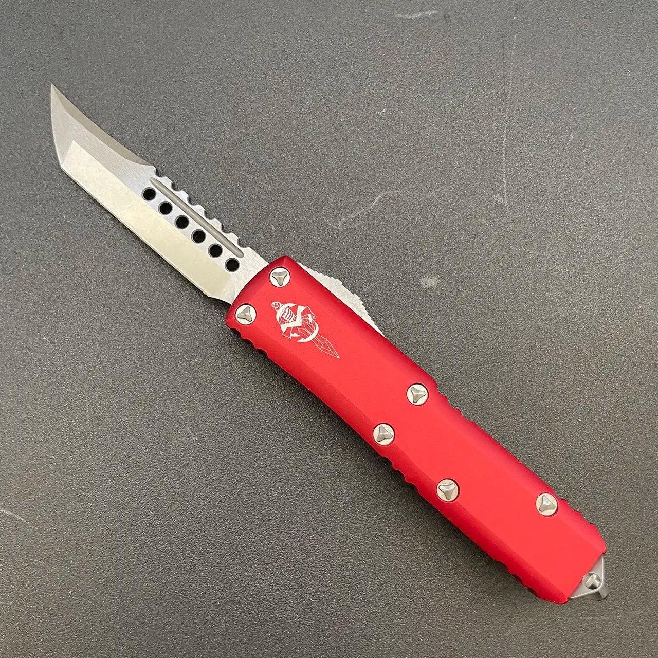Microtech Utx 85 Hellhound Red Stonewash Standard Signature Series 719
