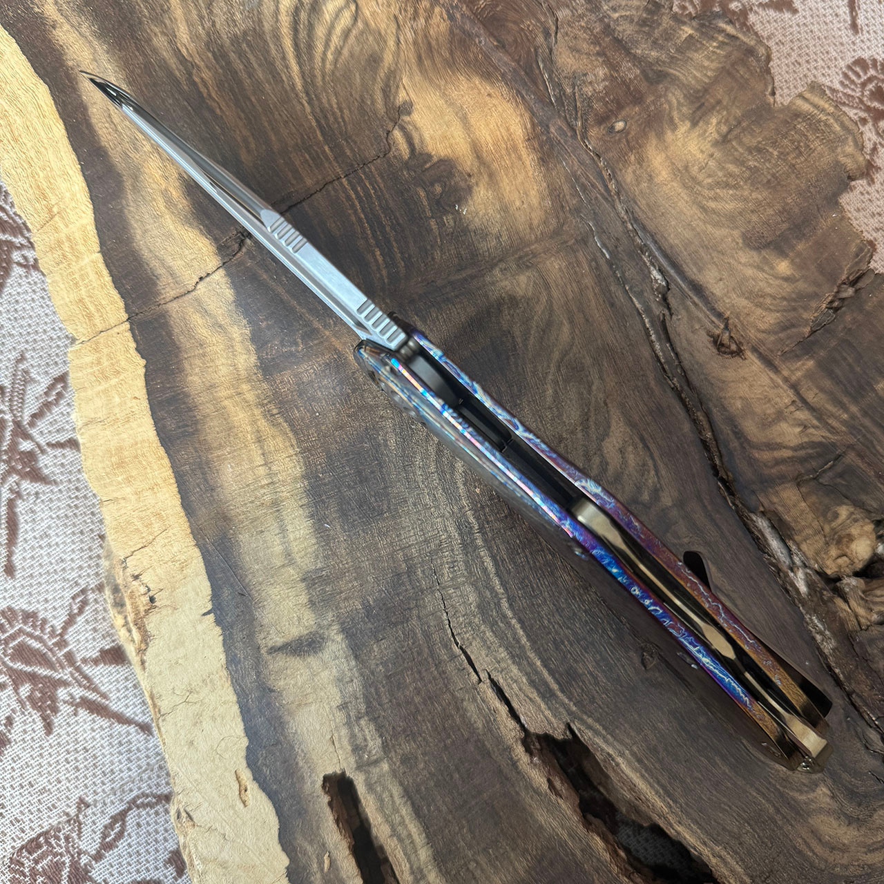 Marfione Custom Matrix-R Frame Lock Galactic Acid Finish Titanium ...