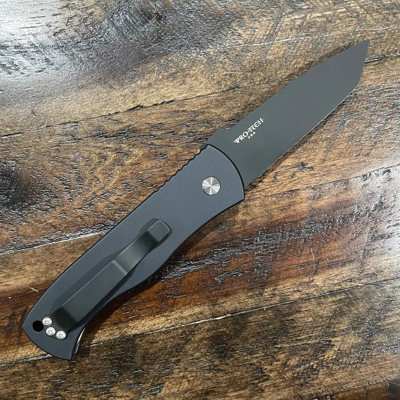 Pro-Tech Emerson CQC7 Auto Tanto Americana Unique Micarta Top DLC Blade ...