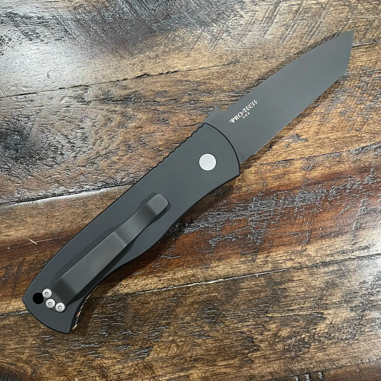 Pro Tech Emerson Cqc7 Auto Tanto Inferno Unique Micarta Top Two Tone