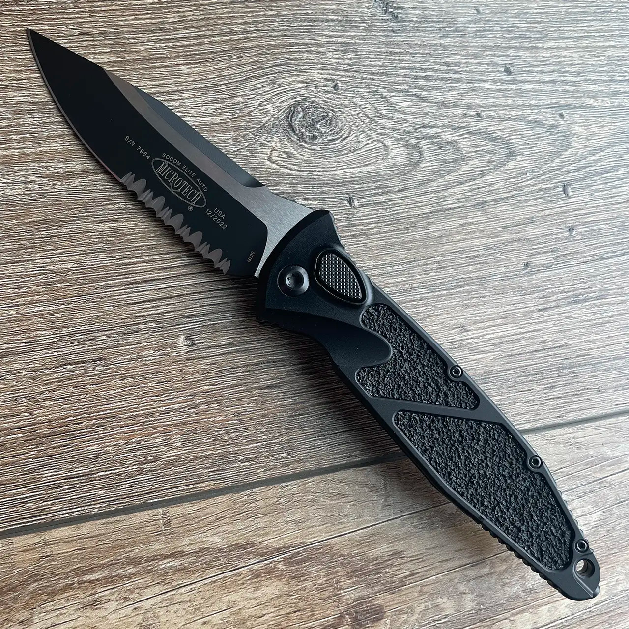 Microtech Socom Elite Auto S/E Black Tactical Serrated 160A-2T ...