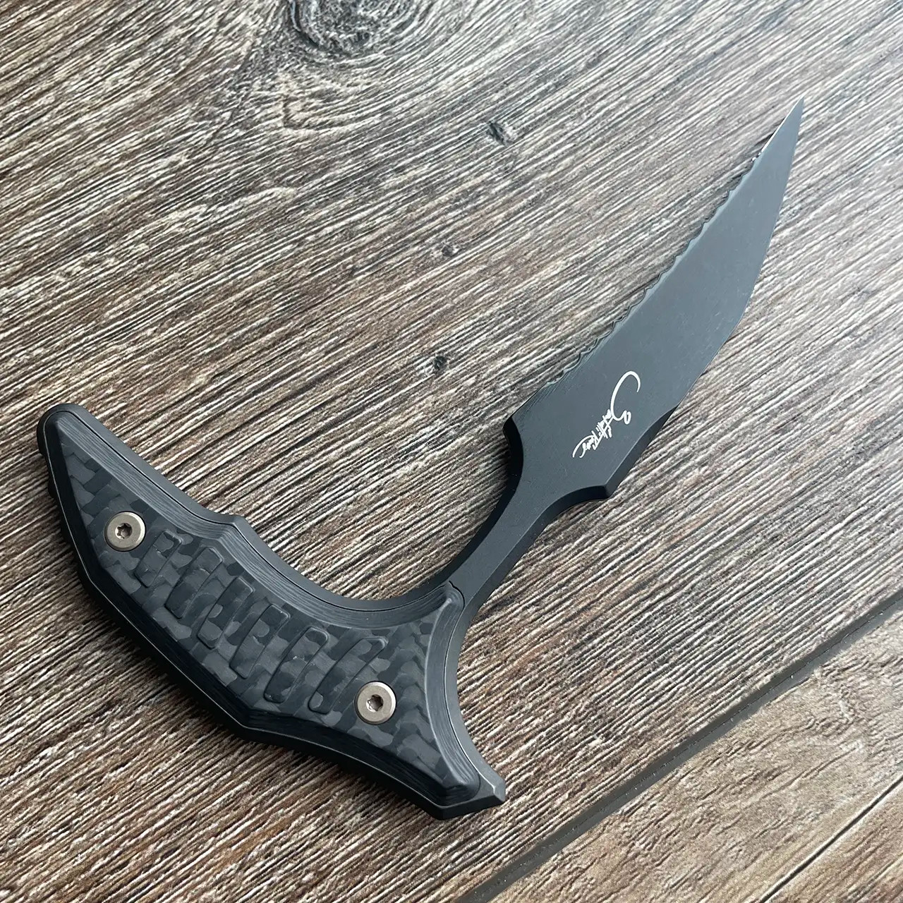 Microtech Bastinelli Bee Fixed Blade S/E Wharncliffe Double Carbon ...