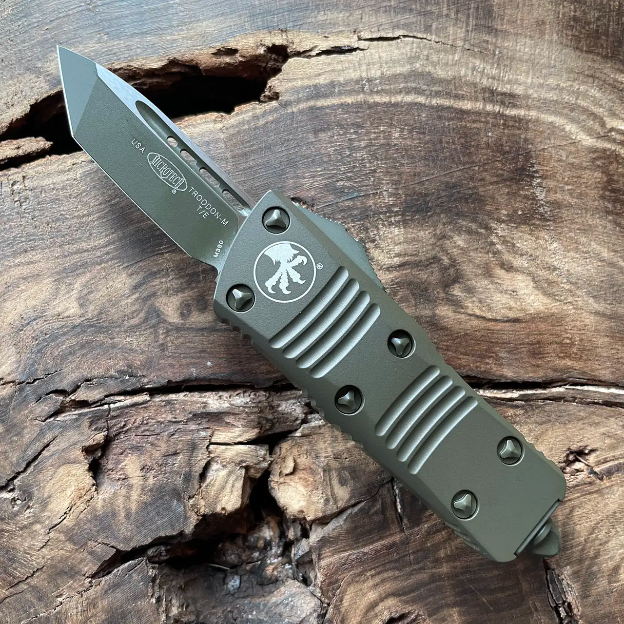 Microtech Mini Troodon T/E OD Green Cerakote Standard 240-1COD | American Edge Knives