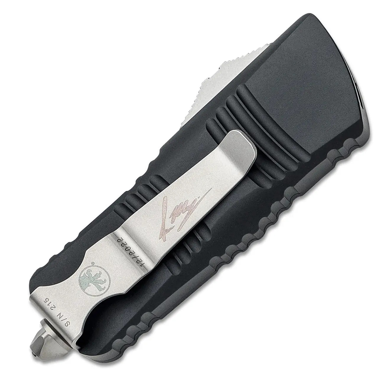 Microtech Mini Troodon Hellhound Black Stonewash Standard Signature