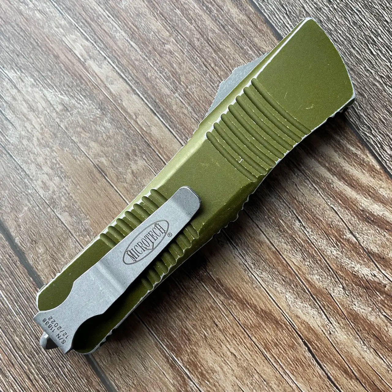 Microtech Troodon D/E Distressed OD Green Apocalyptic Standard 138 ...