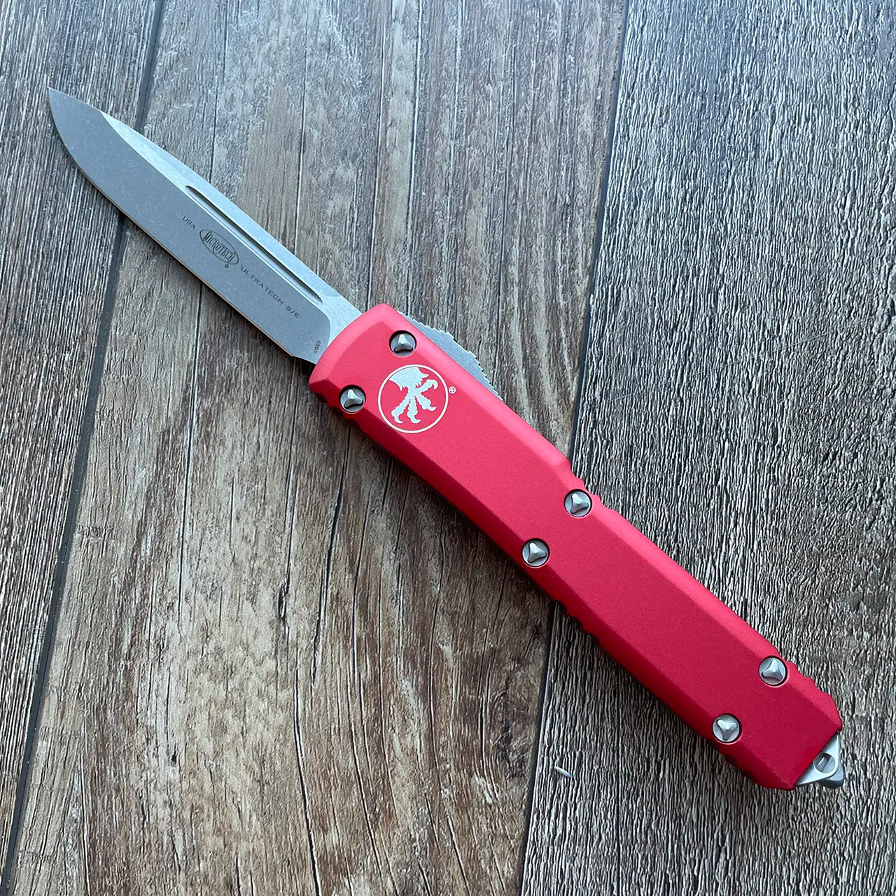 Microtech Ultratech Se Red Handle Apocalyptic Standard Blade 121