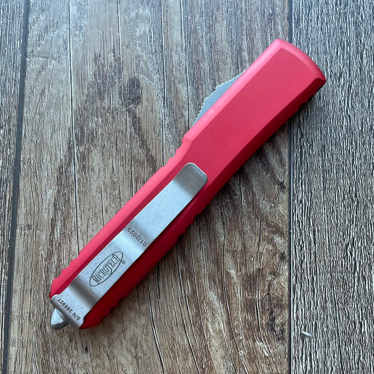 Microtech Ultratech Se Red Handle Apocalyptic Standard Blade 121