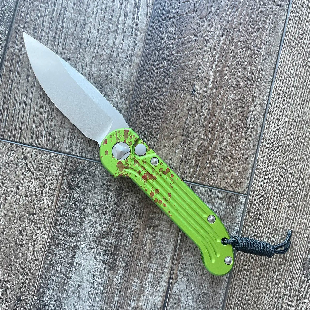 Microtech Ludt Zombietech Stonewash Standard 135 10z American Edge Knives