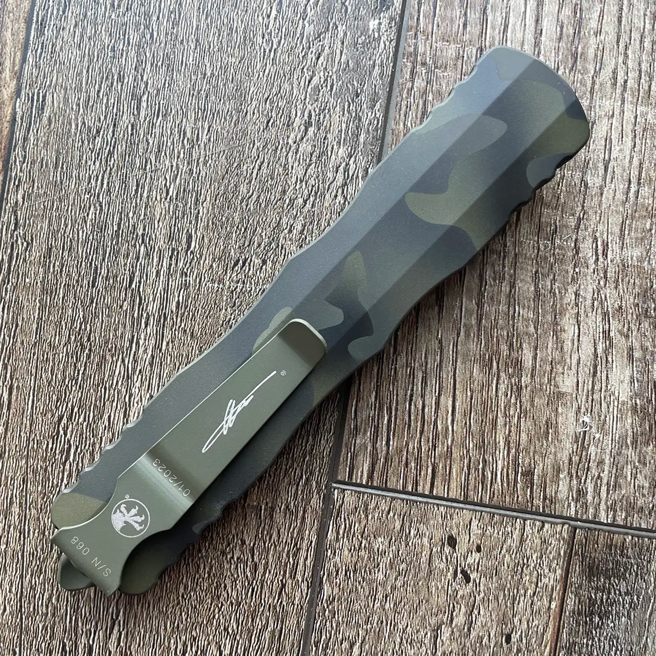 Microtech Dirac Delta De Olive Camo Standard Signature Series 227 1ocs