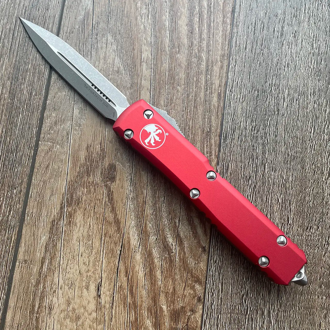 Microtech Ultratech D/E Red Handle Apocalyptic Standard Blade 122 ...
