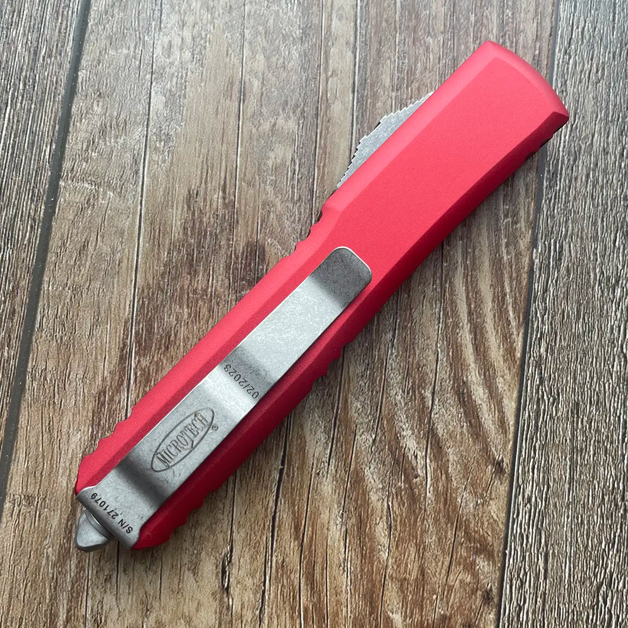 Microtech Ultratech De Red Handle Apocalyptic Standard Blade 122