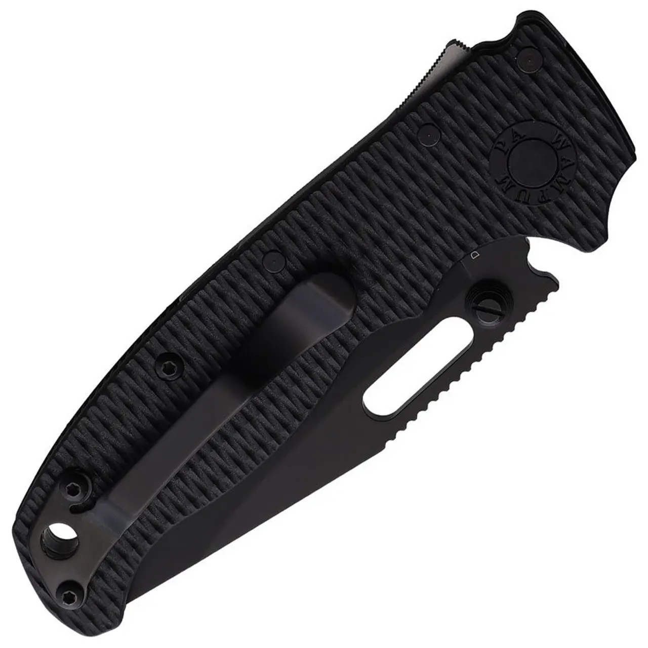 Demko AD-20.5 Shark Lock Black Grivory Handle DLC Clip Point D2 Blade | American Edge Knives
