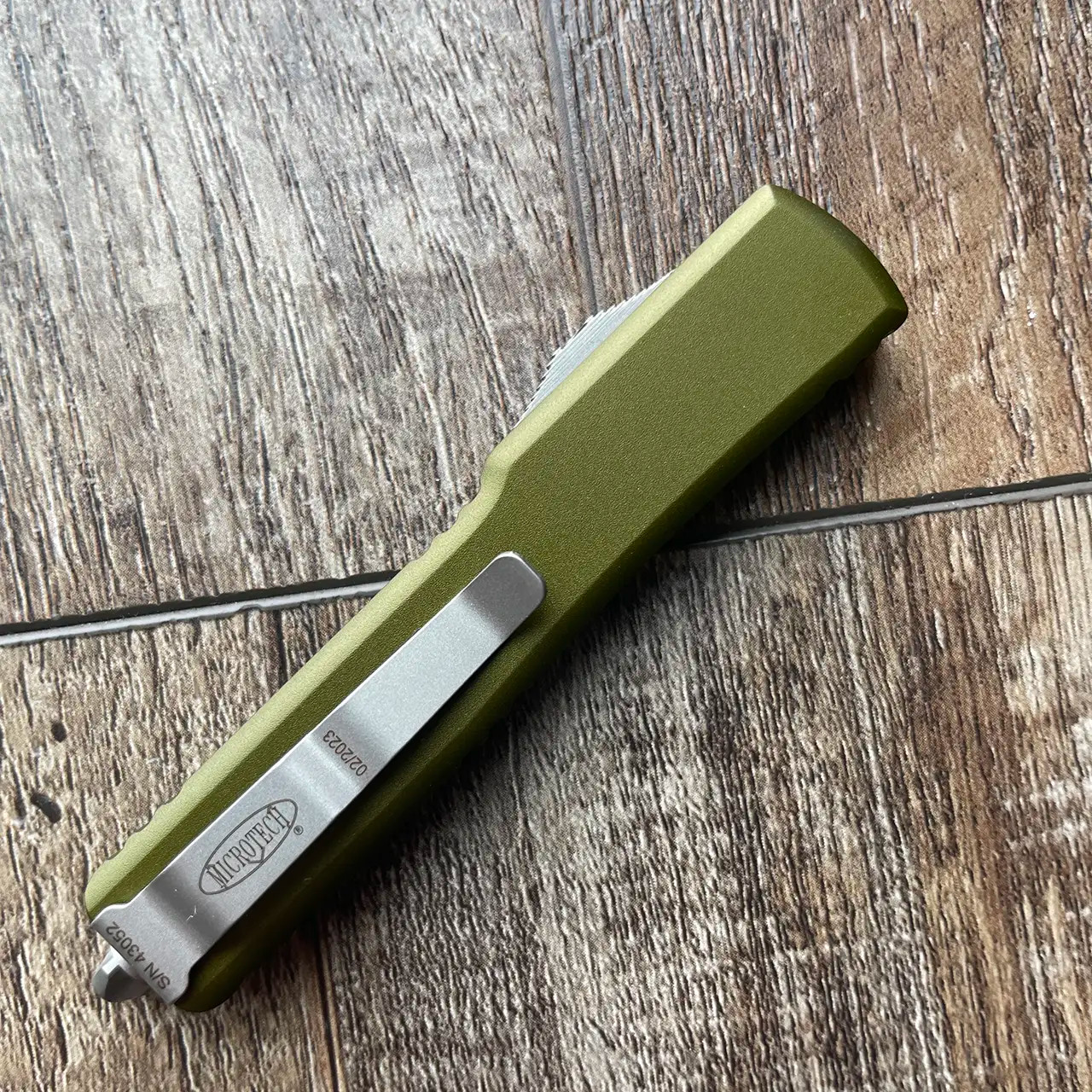 Microtech UTX-70 T/E OD Green Stonewash Full Serrated 149-12OD ...