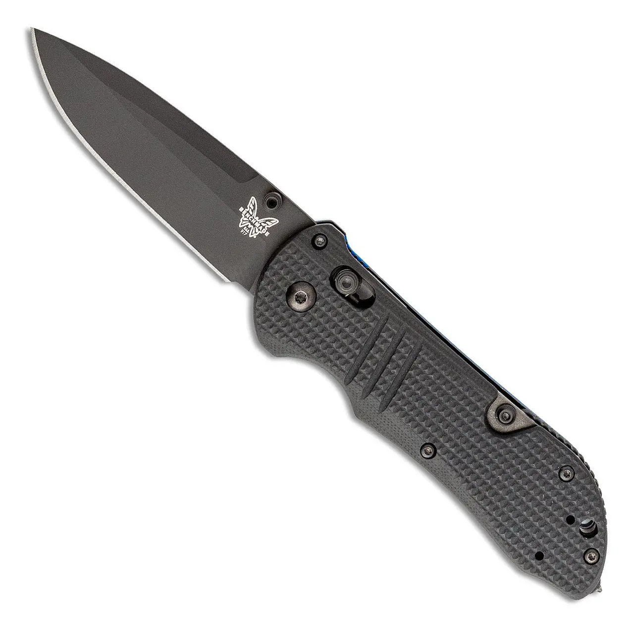 Benchmade Triage Rescue Knife Black Thin Blue Line G-10 Black Blade ...