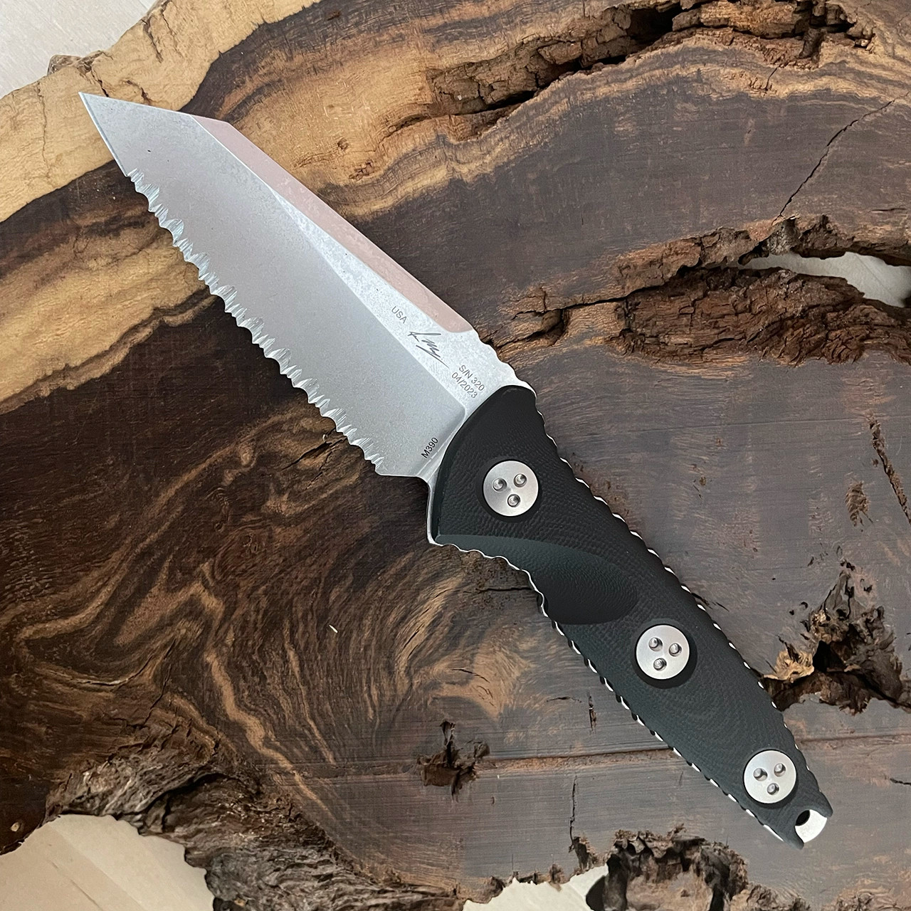 Microtech Socom Alpha Mini Warcom Black Stonewash Full Serrated 93M-12 ...