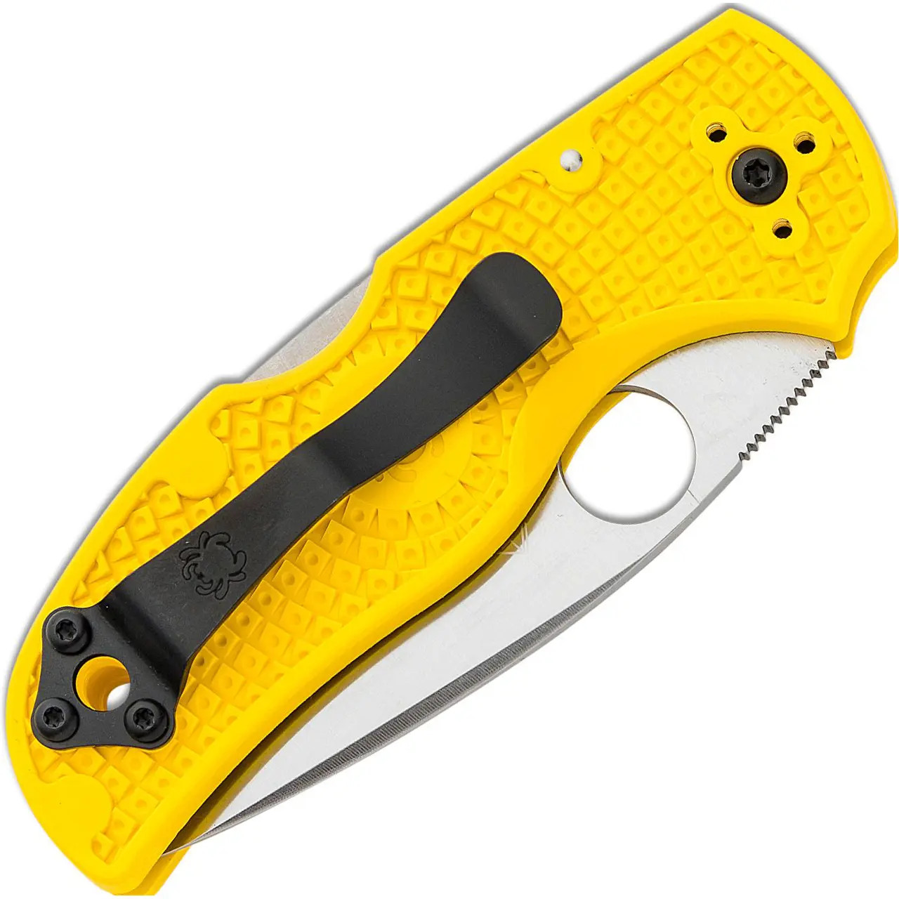 Spyderco Native 5 Salt Lock Back Yellow FRN Handle Satin Magnacut Blade ...