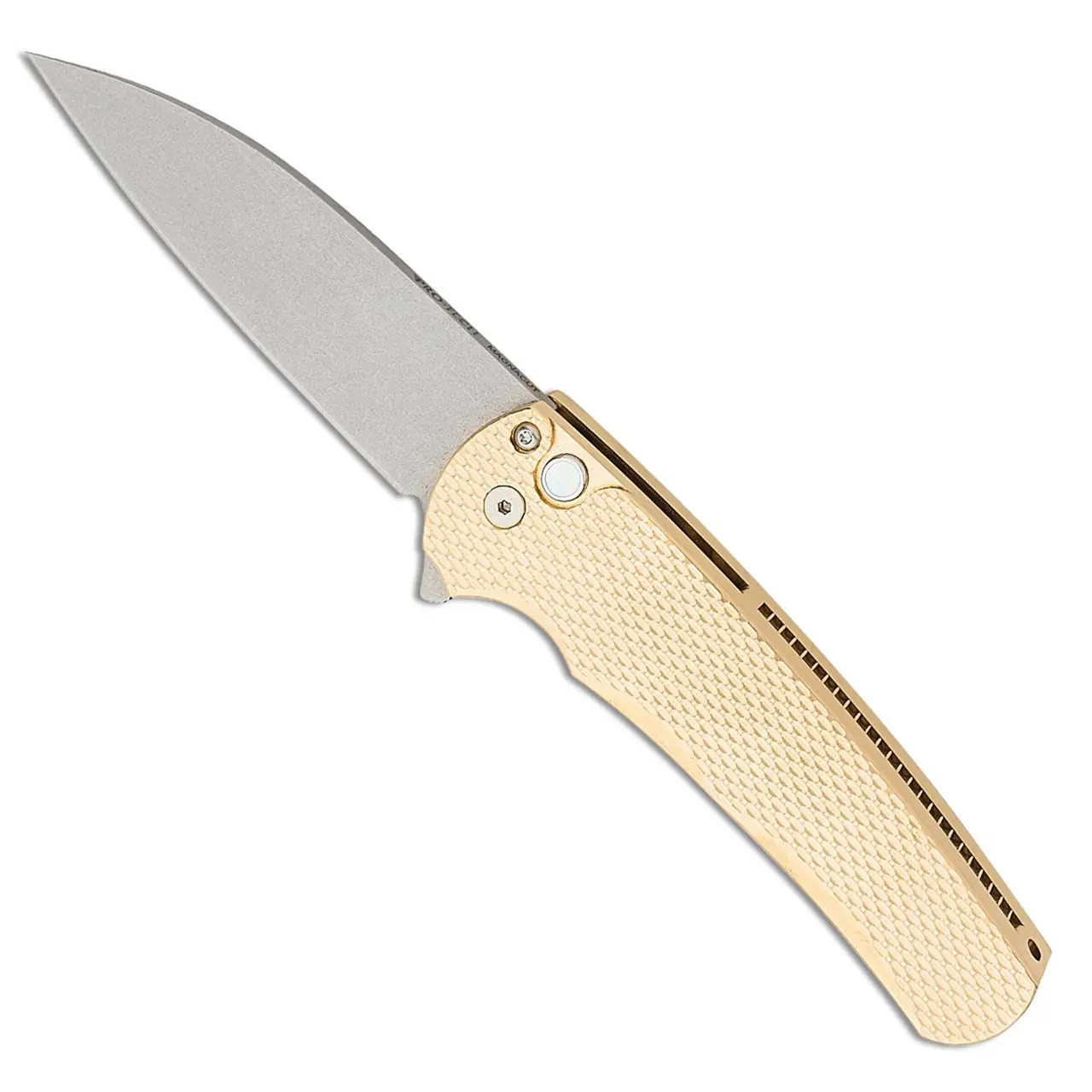Pro Tech Malibu Button Lock Flipper Wharncliffe Textured Bronze Al