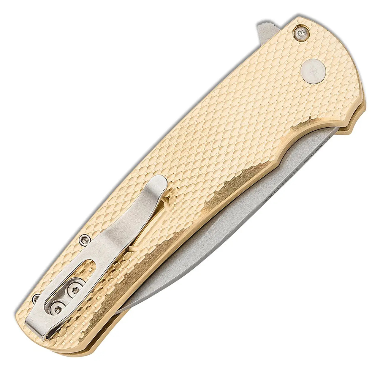 Pro Tech Malibu Button Lock Flipper Wharncliffe Textured Bronze Al