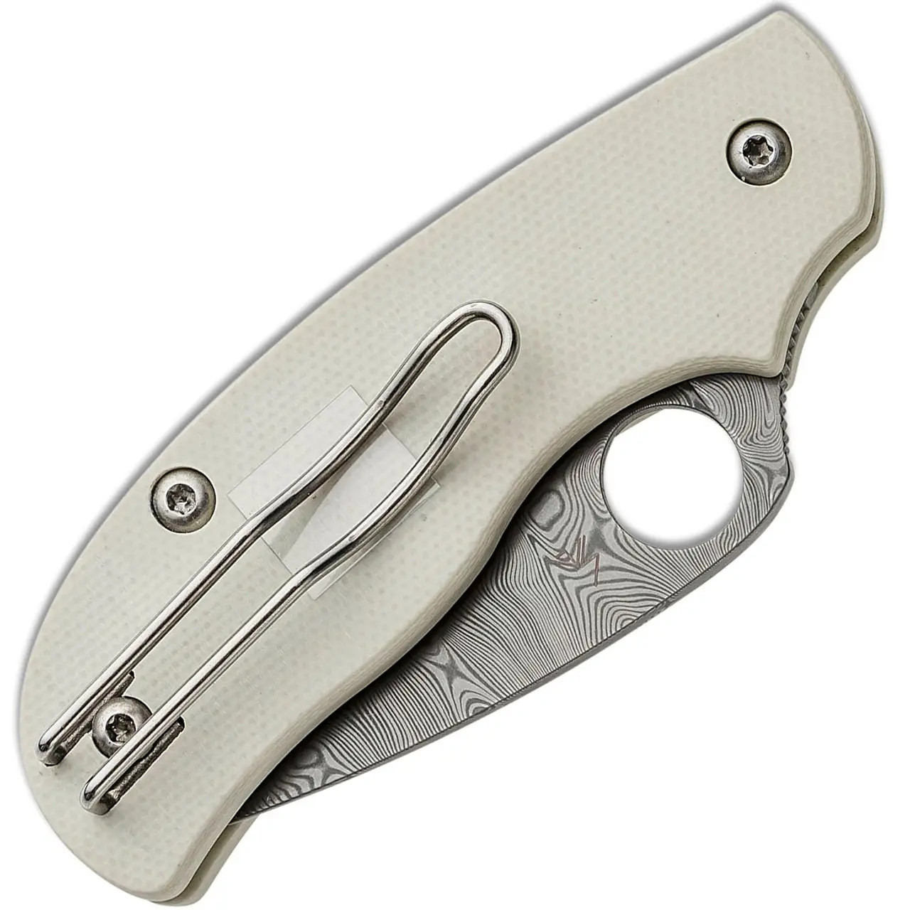 Spyderco Urban Slip Joint Ivory G10 Handle Damasteel Blade Sprint Run ...