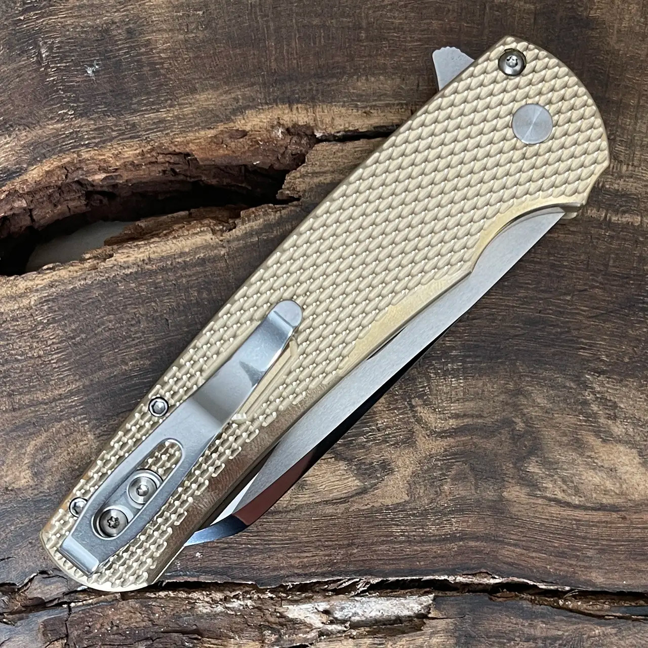 Pro Tech Malibu Custom Button Lock Flipper Reverse Tanto Textured