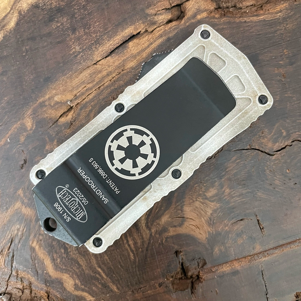 Microtech Exocet OTF Money Clip D/E Sandtrooper Double Full Serrated ...