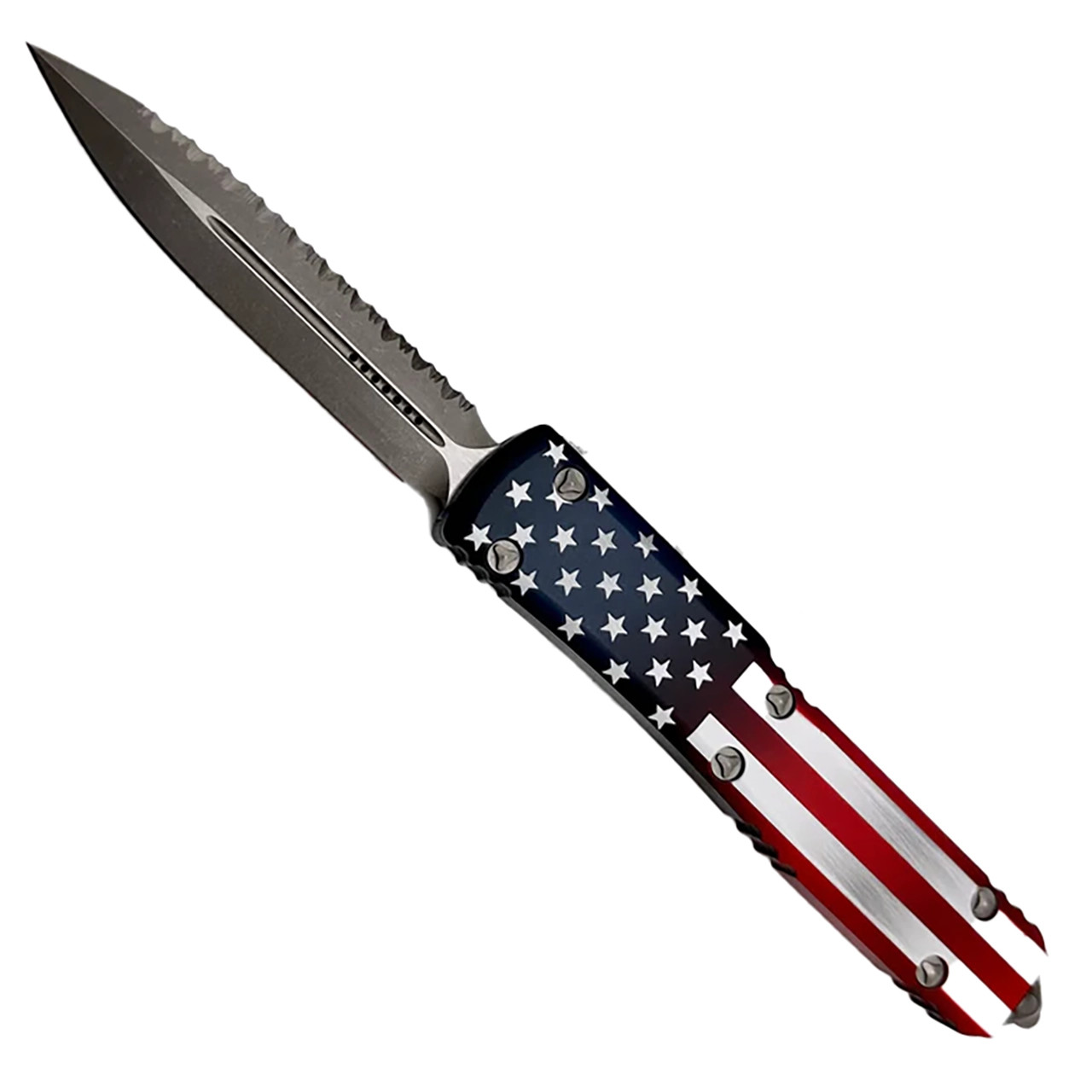 Microtech Ultratech D/E Ultratech USA Flag Blade Show 2023 Apocalyptic ...