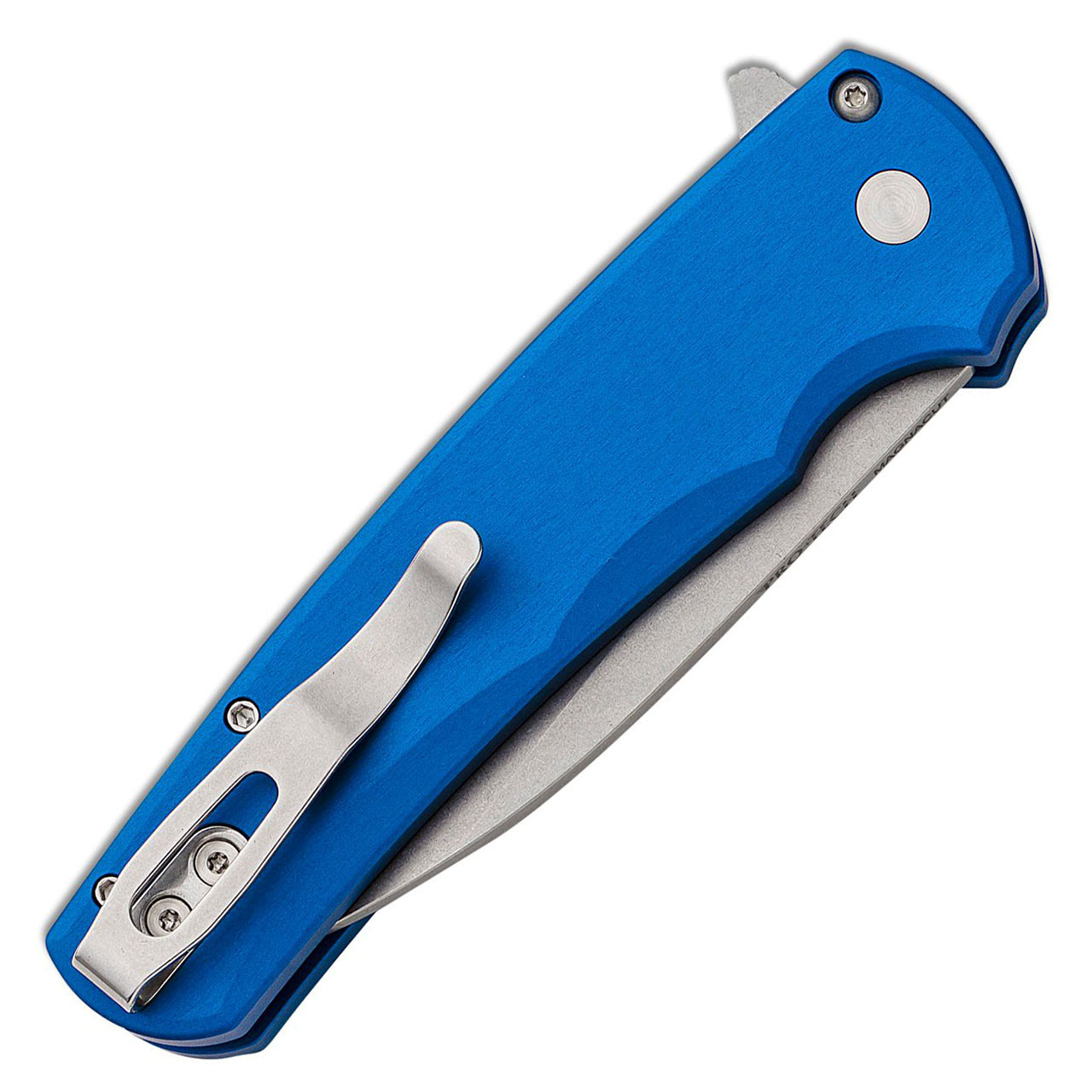 Pro-Tech Malibu Button Lock Flipper Wharncliffe Solid Blue Handle ...