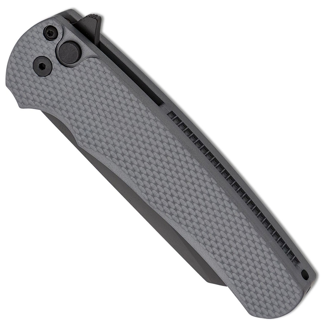 Pro Tech Malibu Button Lock Flipper Reverse Tanto Textured Grey Handle