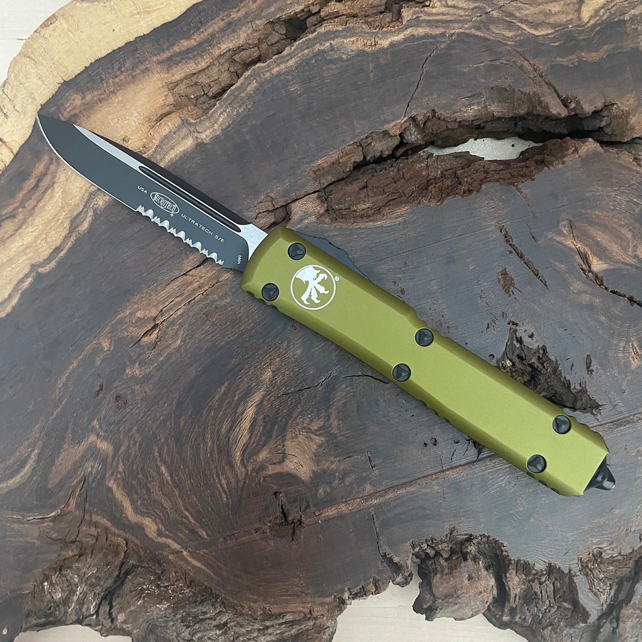 Microtech Ultratech S/E OD Green Serrated 121-2OD | American Edge Knives