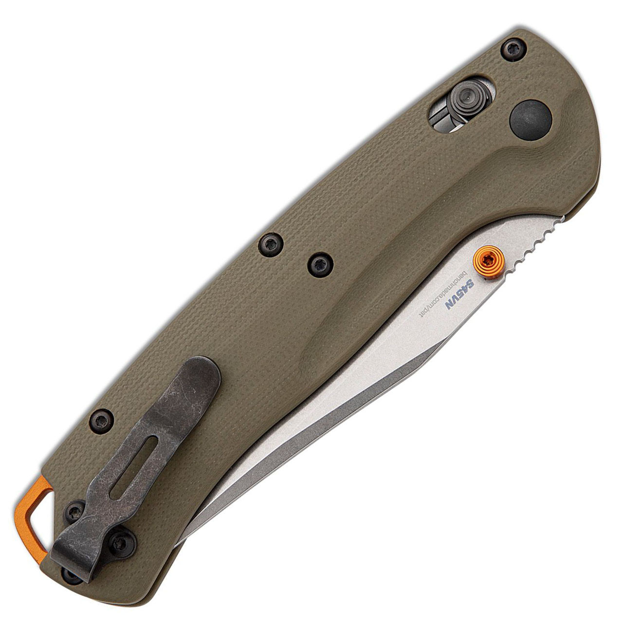 Benchmade Taggedout Axis Lock OD Green G10 Handle Satin S45VN Blade ...