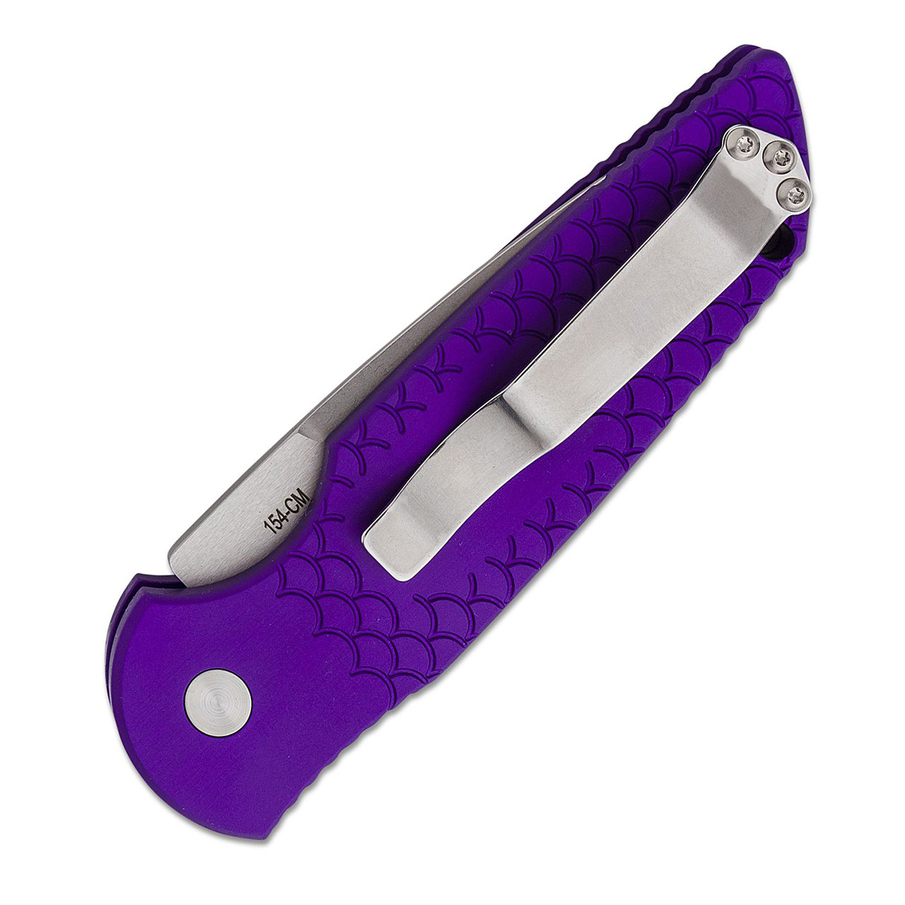 Pro-Tech TR-3 X1 LTD Purple Fish Scale Purple Handle Stonewash/Satin ...