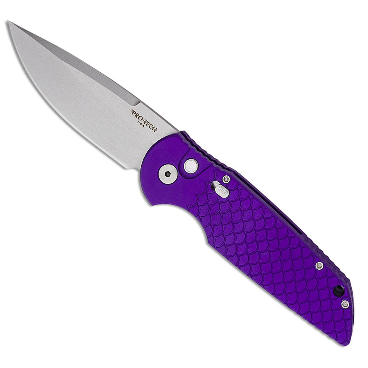 Pro-Tech TR-3 X1 LTD Purple Fish Scale Purple Handle Stonewash/Satin ...