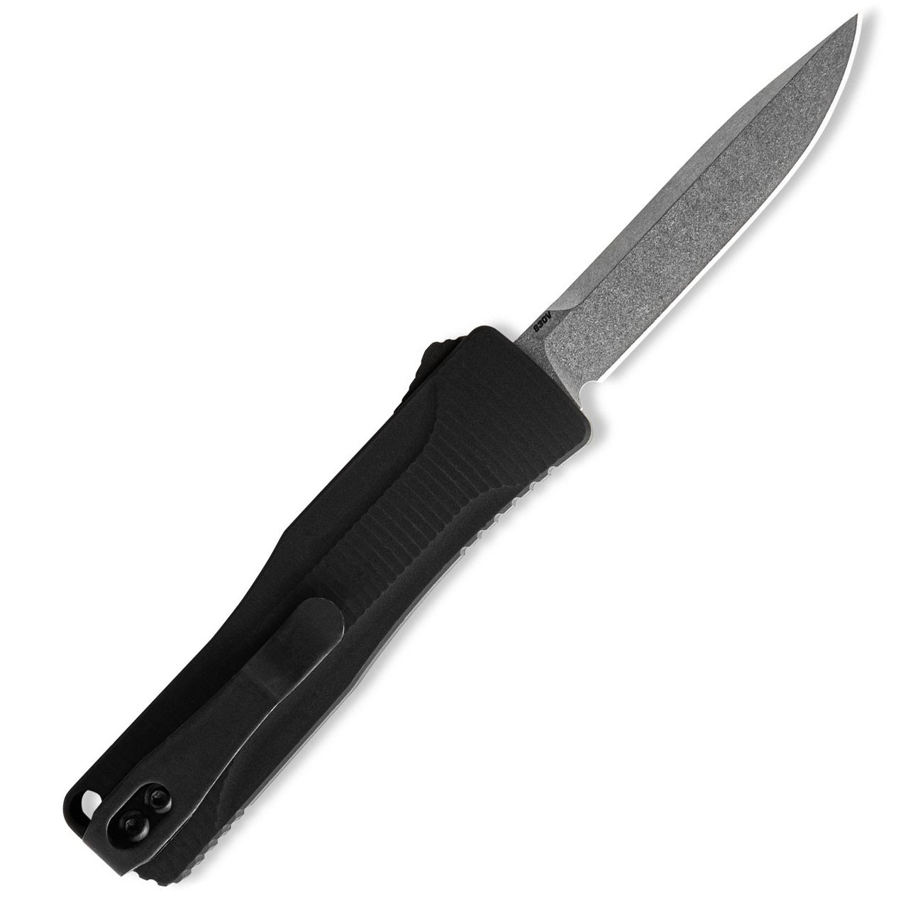 Benchmade Om OTF Auto Black Handle Satin Blade 4850 | American Edge Knives