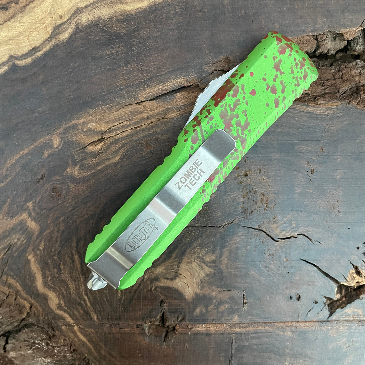Microtech Utx 85 De Zombie Tech Stonewash Full Serrated 232 12z