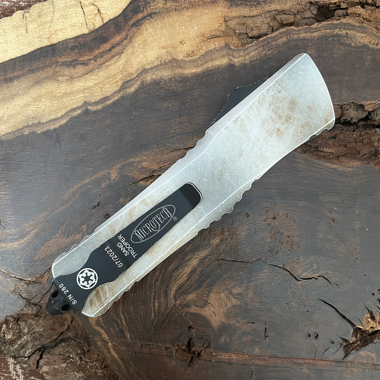 Microtech Combat Troodon D/E Sandtrooper SAD Deep Engraved Full ...