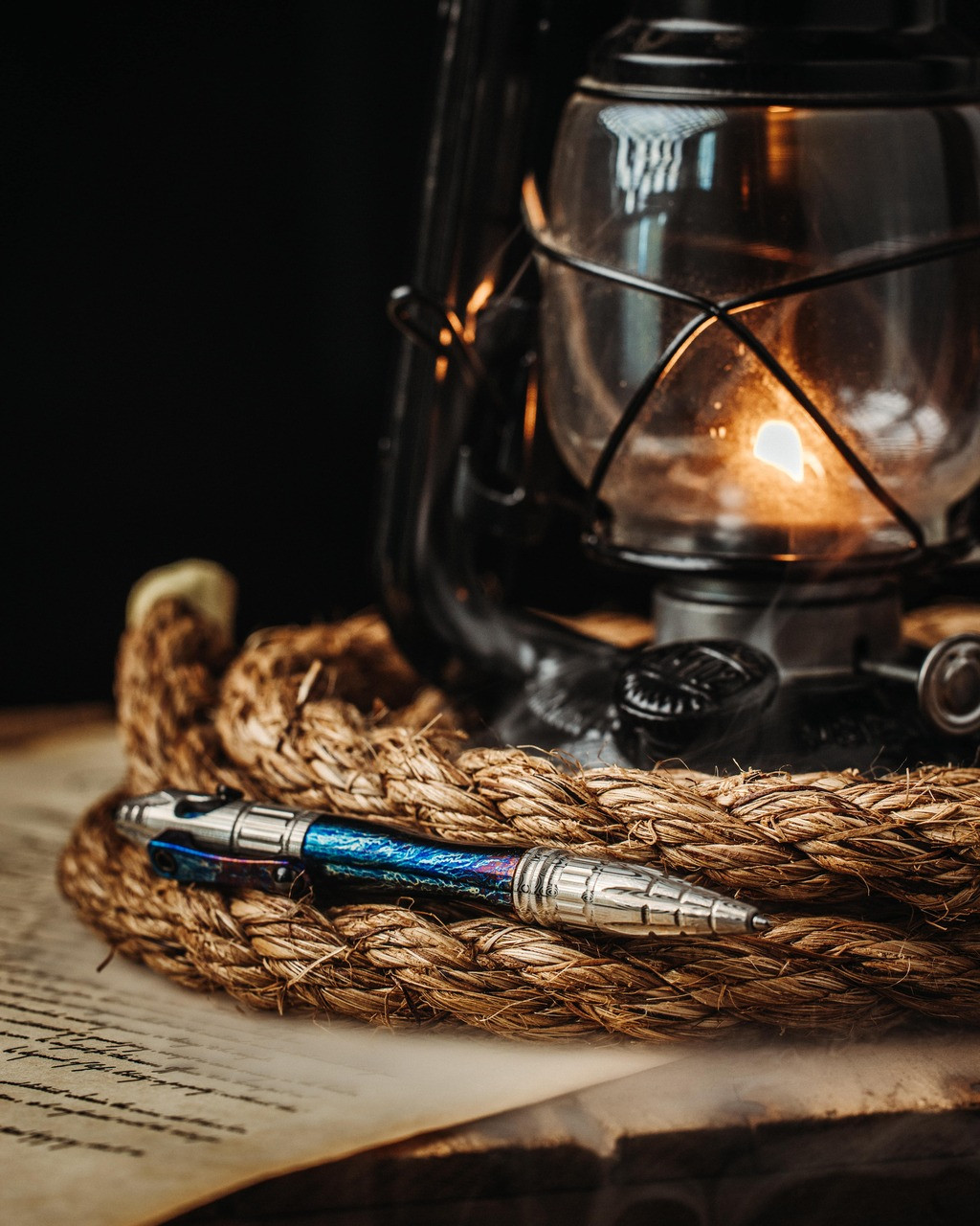 Heretic Knives Thoth Modular Bolt Action Pen Damascus Nose Tail Kozmic ...