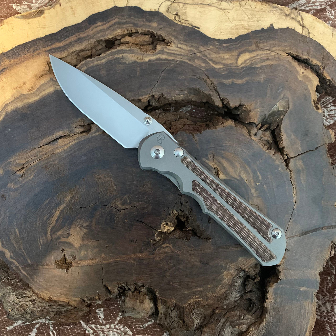 Chris Reeve Large Inkosi Natural Micarta Inlay Titanium Frame Lock ...