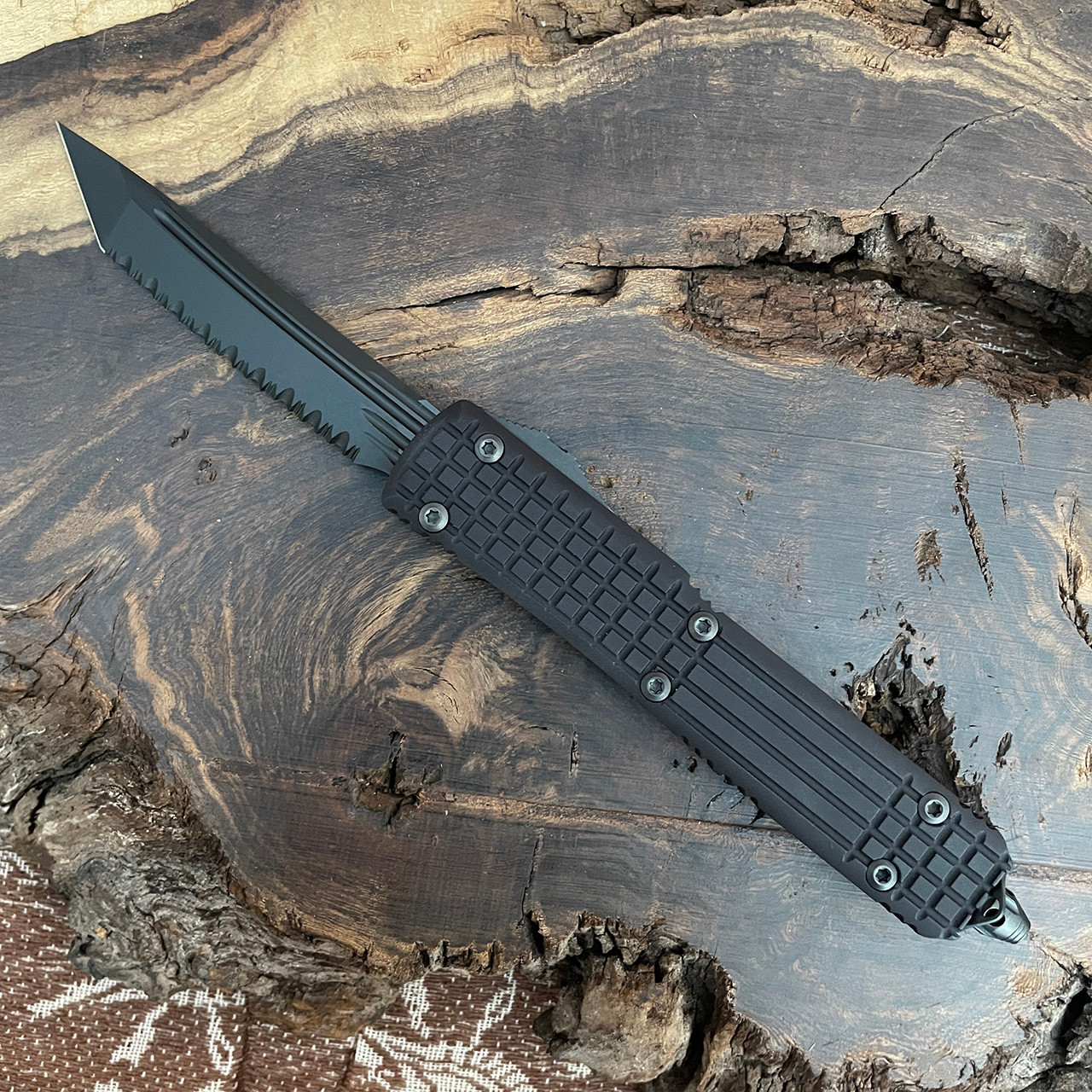 Microtech Ultratech T/E Shadow Frag Fluted DLC w/ Nickel Boron ...