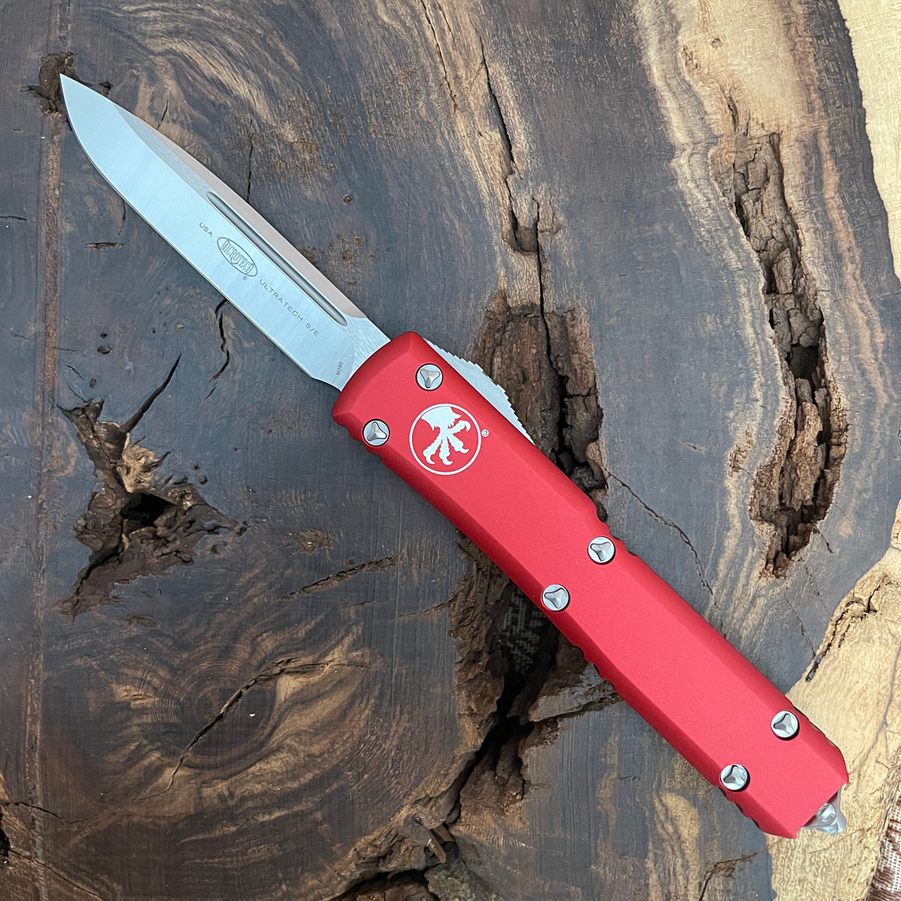 Microtech Ultratech S/E Red Satin Standard 121-4RD | American Edge Knives